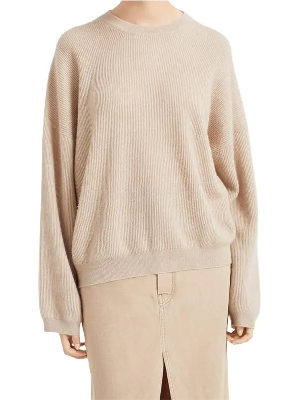 Brunello Cucinelli Crewneck Drop-shoulder Jumper - Cool Beige