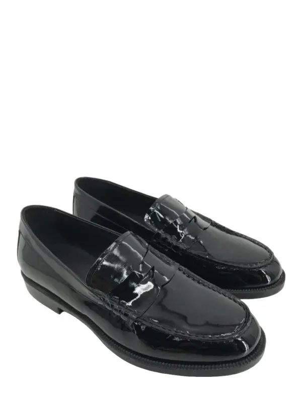 Emporio Armani Round Toe Loafers - Black