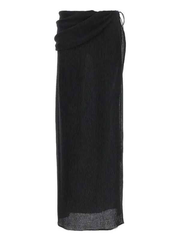 Magda Butrym Asymmetrical Maxi Skirt With Pearl Embellishments - Black