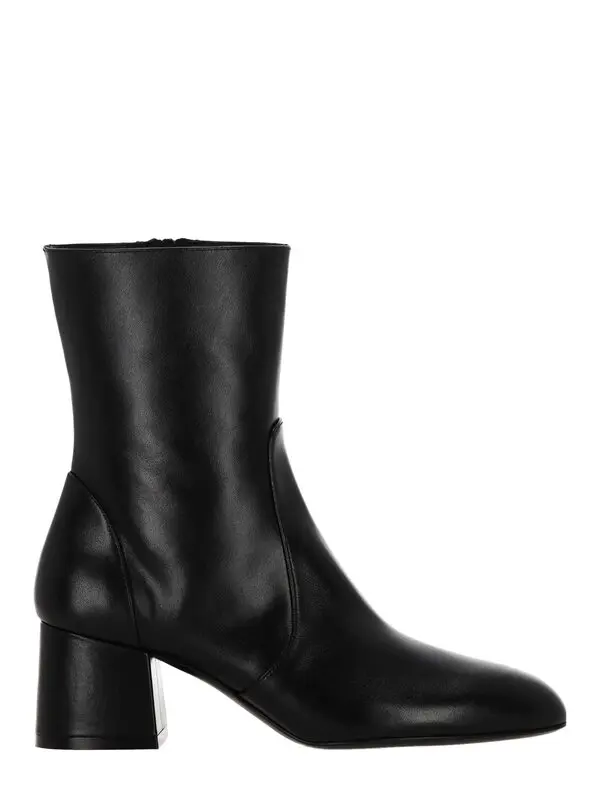 STUART WEITZMAN Round Toe Block Heel Ankle Boots - Black