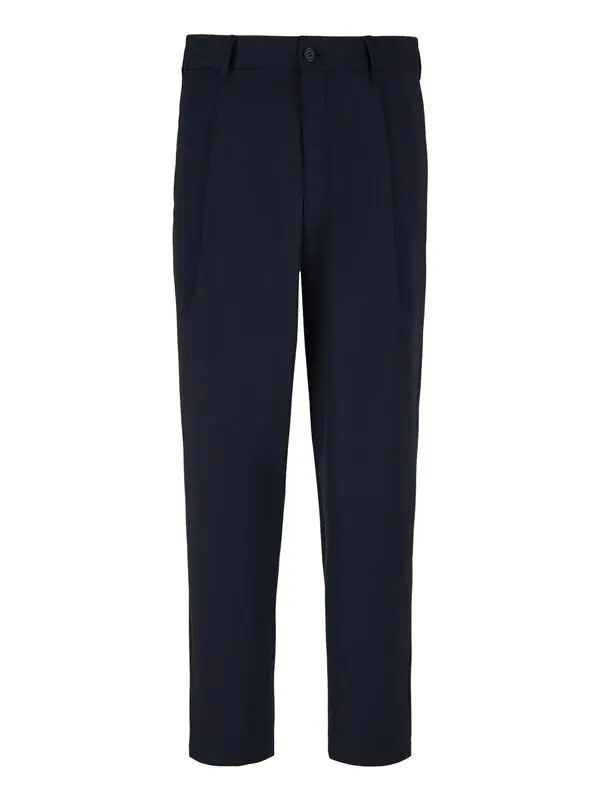 Giorgio Armani Tapered Leg Cropped Trousers - Black