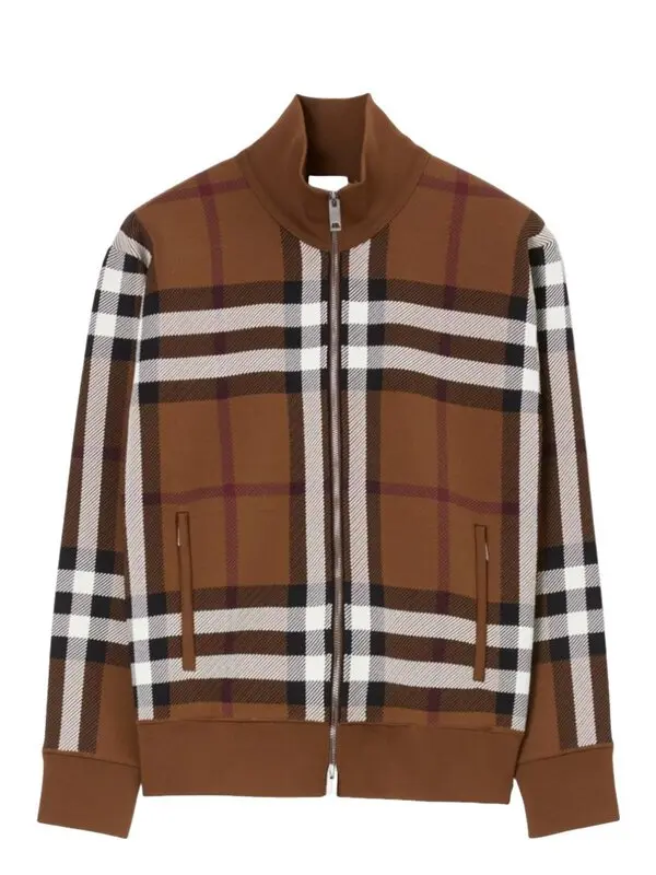Burberry Check-print Zip-up Jacket - Multicolor