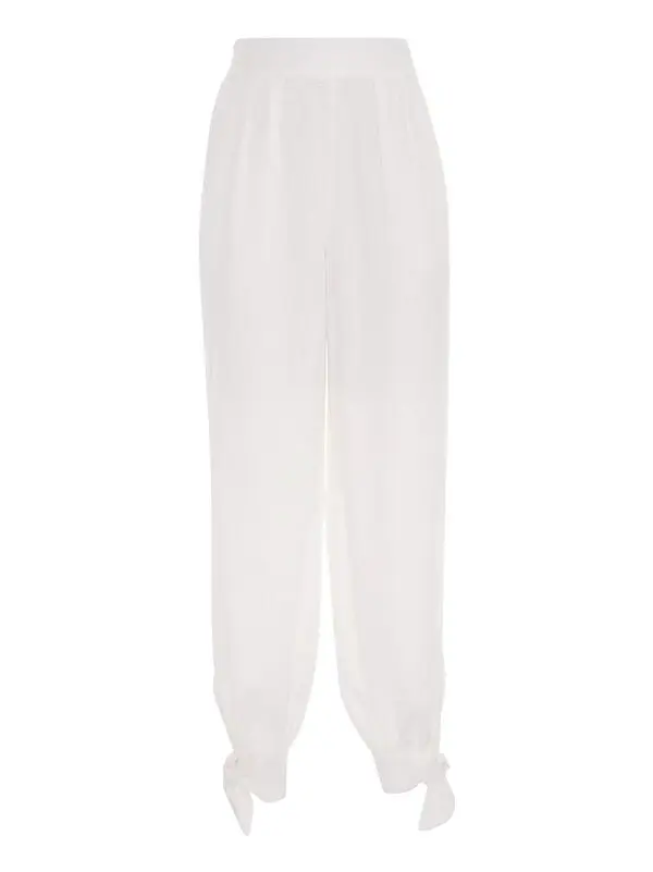 Zimmermann Wide-leg Linen Trousers - White