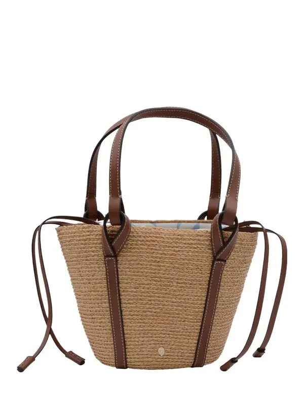Helen Kaminski Raffia Drawstring Shoulder Bag - Brown