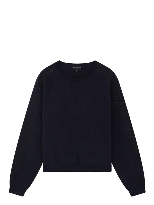 Emporio Armani Round Neck Knitted Sweater - Black