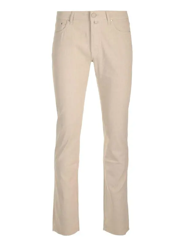 Jacob Cohen Barb Logo Patch Slim-cut Trousers - Nude
