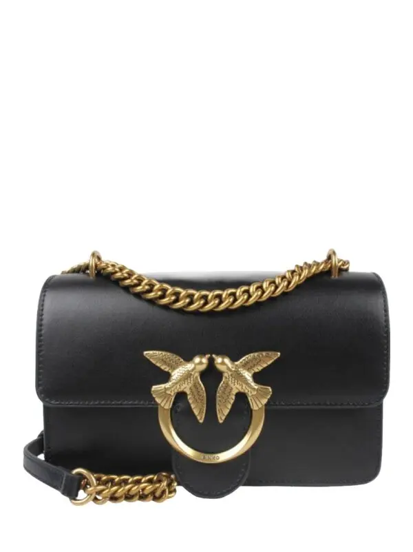 Pinko Love One Chain-linked Mini Shoulder Bag - Black