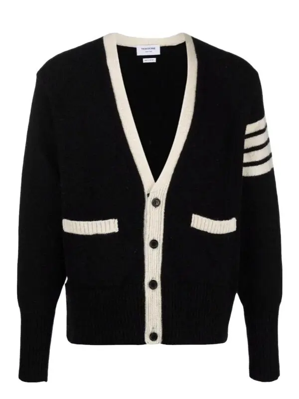 Thom Browne 4-bar Stripe Cardigan - Black