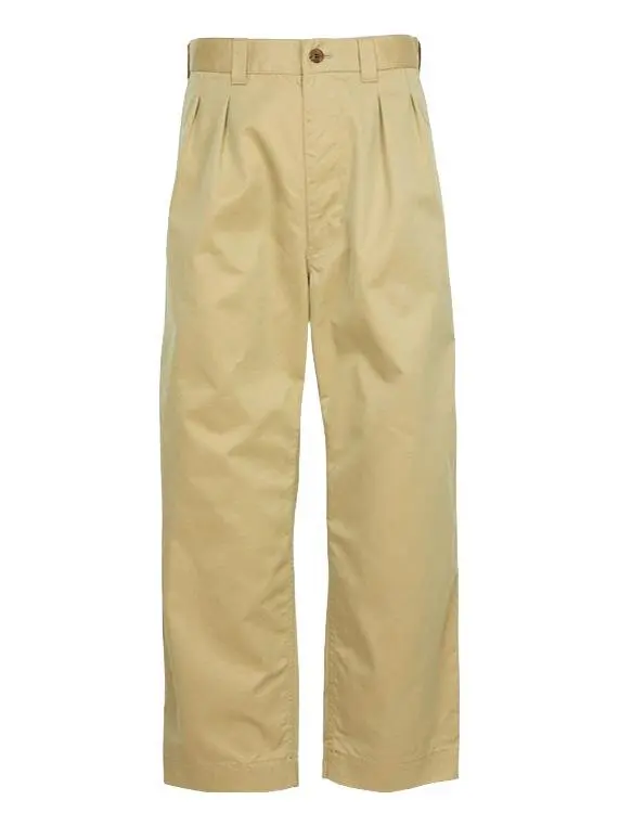 Comme Des Garçons Pleated Straight-leg Trousers - Nude