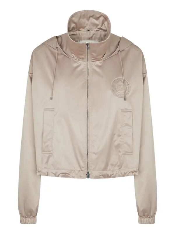 Fendi Cropped Drawstring Hooded Jacket - Brown