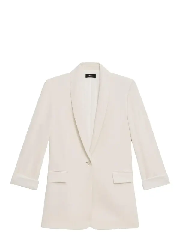 Theory Crepe Single-breasted Blazer - White