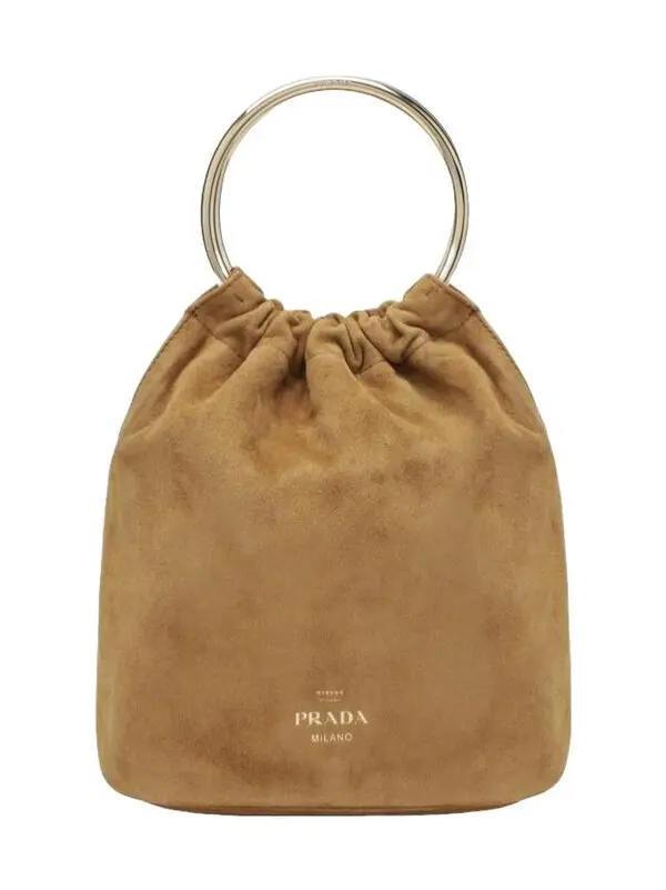 Prada Logo Bucket Bag - Cinnamon