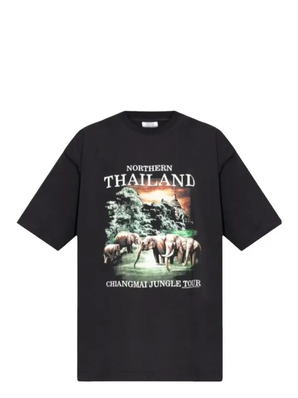 Vetements Graphic Printed Crewneck T-shirt - Black