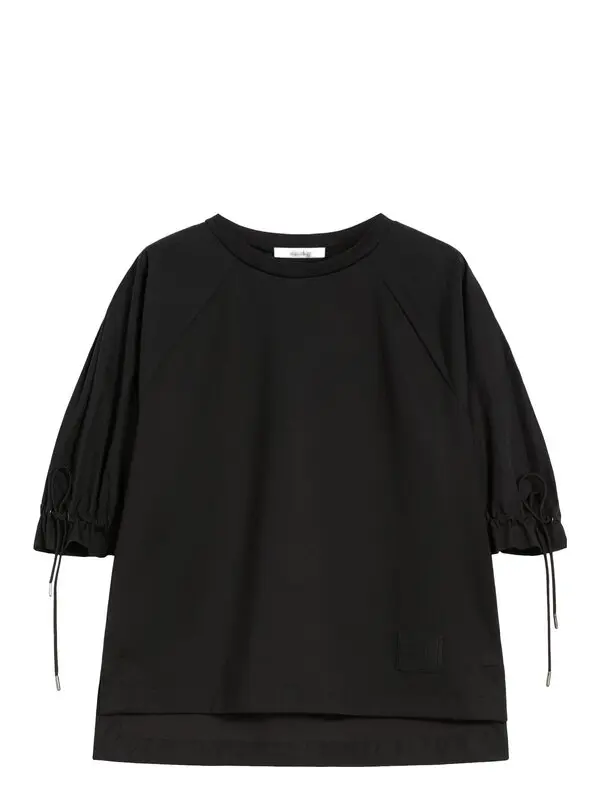 Max Mara Drawstring Sleeve Top - Black