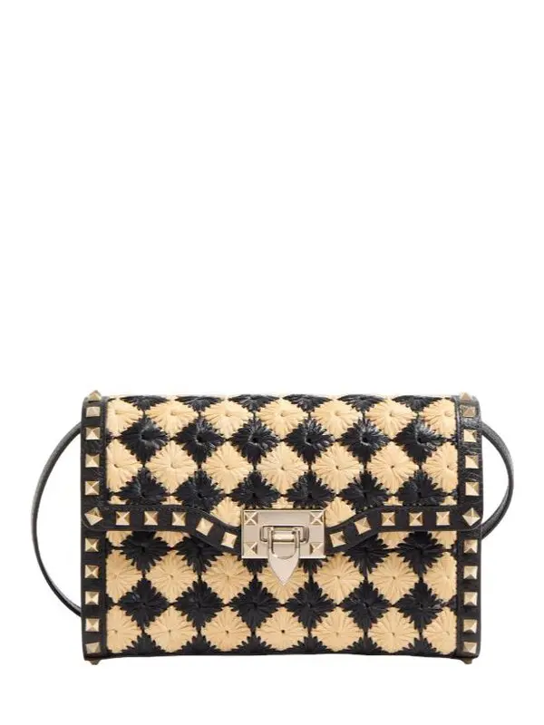 Valentino Garavani Rockstud Small Shoulder Bag - Natural/black