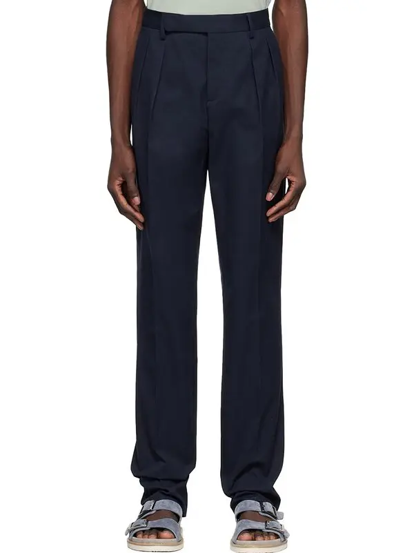 Brunello Cucinelli Pleated Straight Leg Trousers - Black