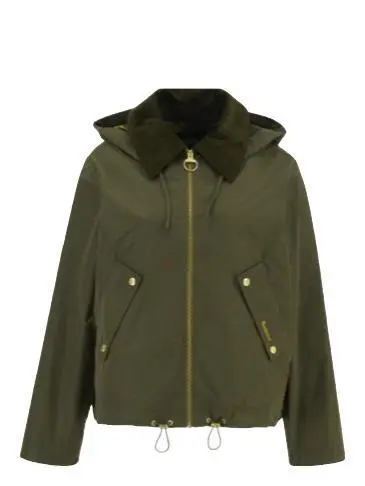 Barbour Cropped Hooded Jacket - Green