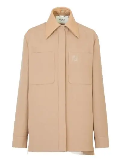 Fendi Collared Belted Coat - Beige