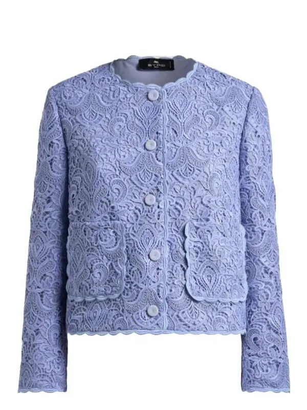 Etro Floral Macramé Jacket - Blue