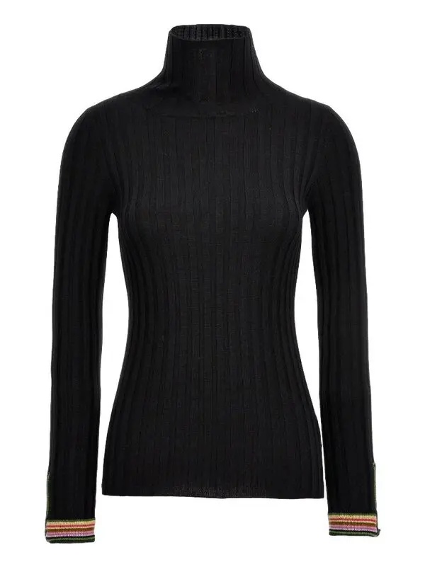 Etro Ribbed High Neck Jumper - Black