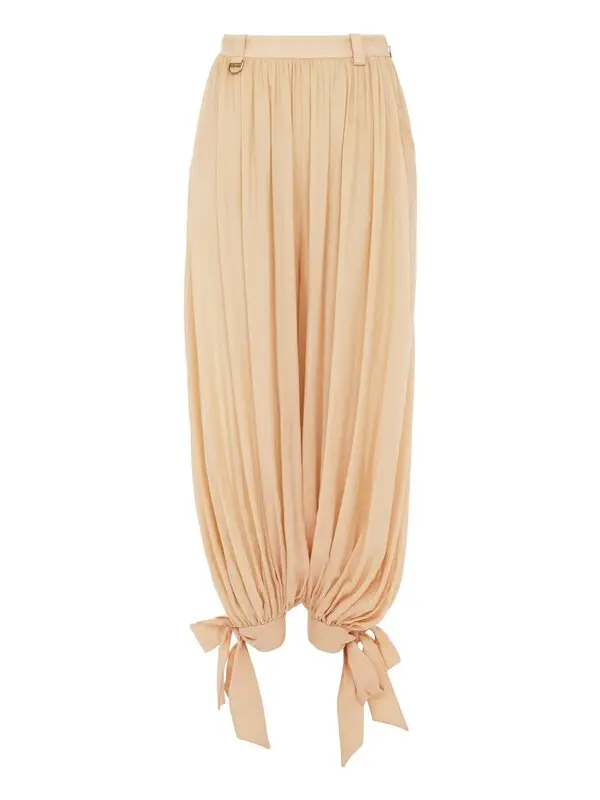 Chloé Fluid Pleated Pants With D-ring Detail - Apricot Pink