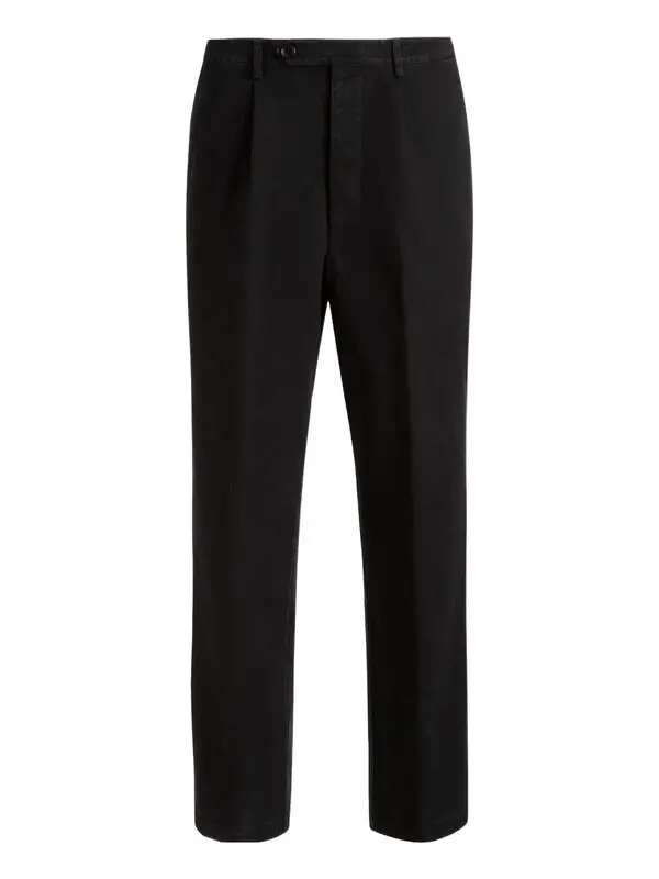 Bally Tapered-leg Pleated Chino Trousers - Black