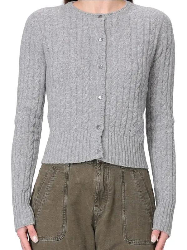 Blumarine Long-sleeved Knitted Cardigan - Grey