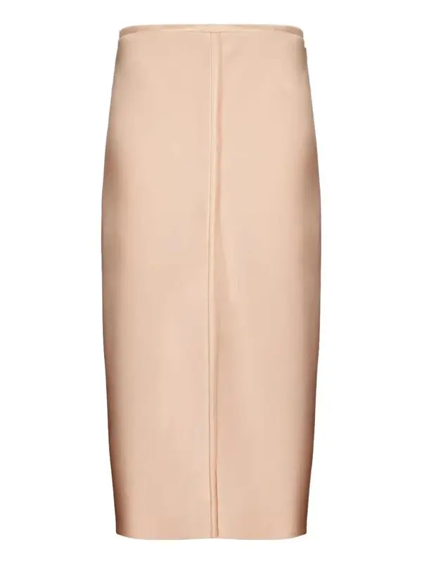 Ami Raw Edge Midi Skirt - Nude