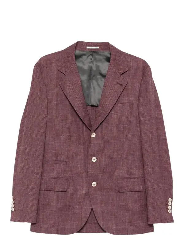Brunello Cucinelli Prince Of Wales Blazer - Red