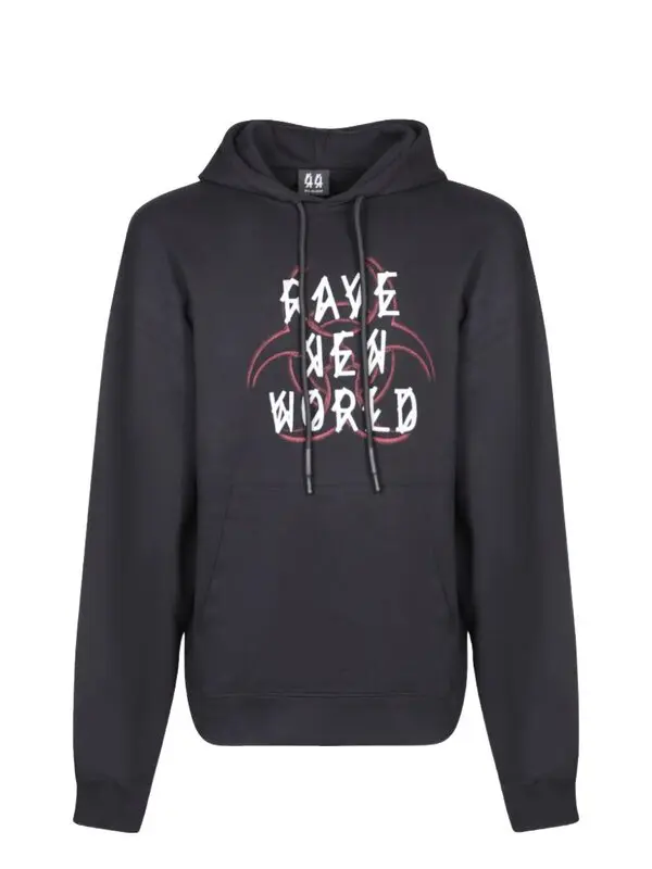 44 LABEL GROUP Fallout Logo-print Cotton Hoodie - Black