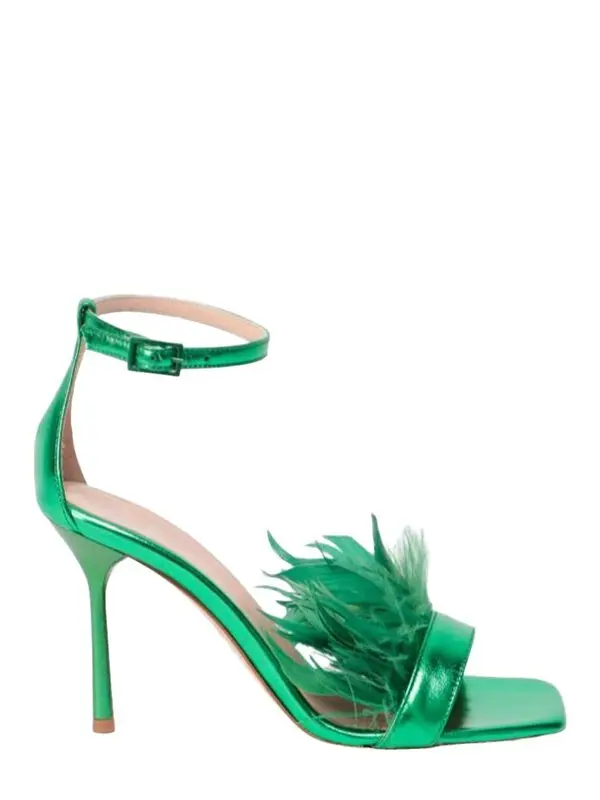 Liu Jo Feather Embellished Stiletto Sandals - Green