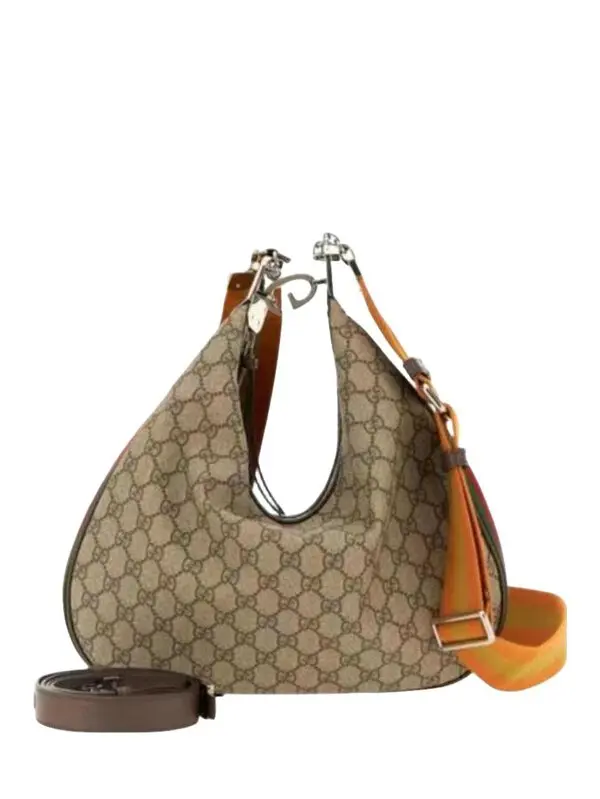 Gucci Gg-monogram Large Shoulder Bag - Brown