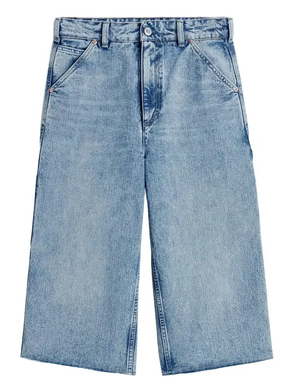Our Legacy Wide-leg Cropped Jeans With Rough Hem - Blue