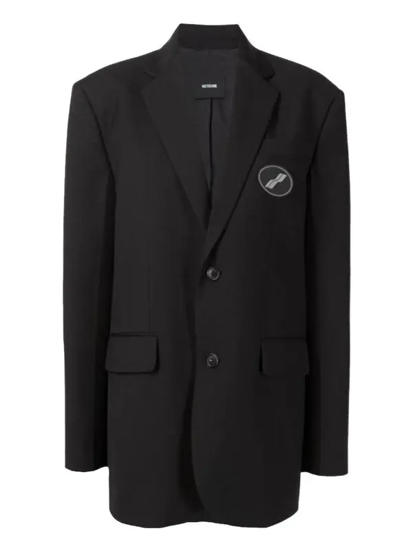 We11Done Logo-patch Long Sleeved Oversized Blazer - No