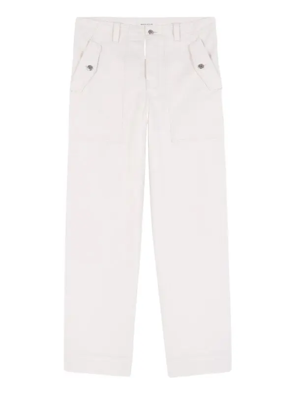 Maison Kitsuné Logo Patch Straight-leg Jeans - White