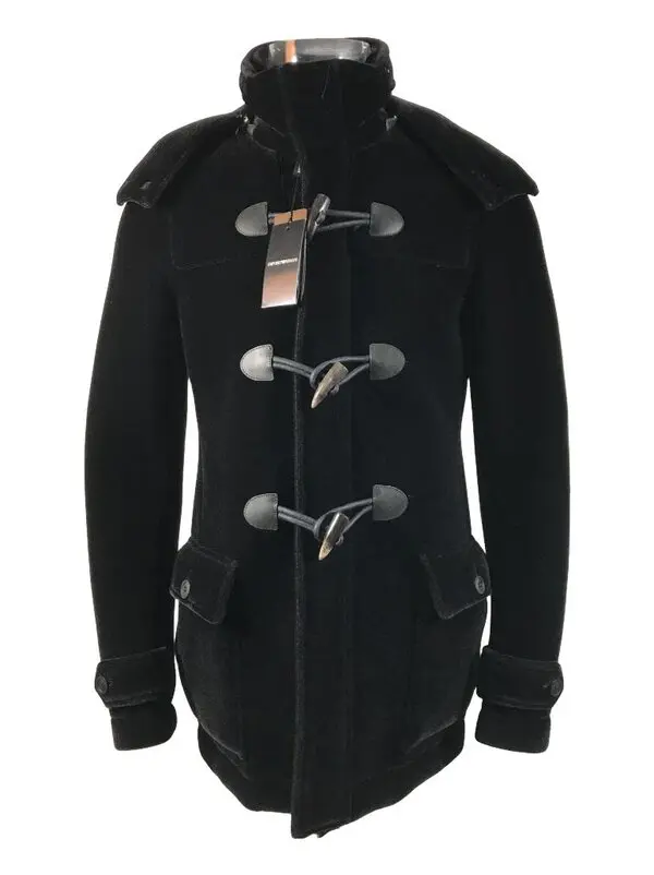 Emporio Armani Logo Duffle Coat - Black