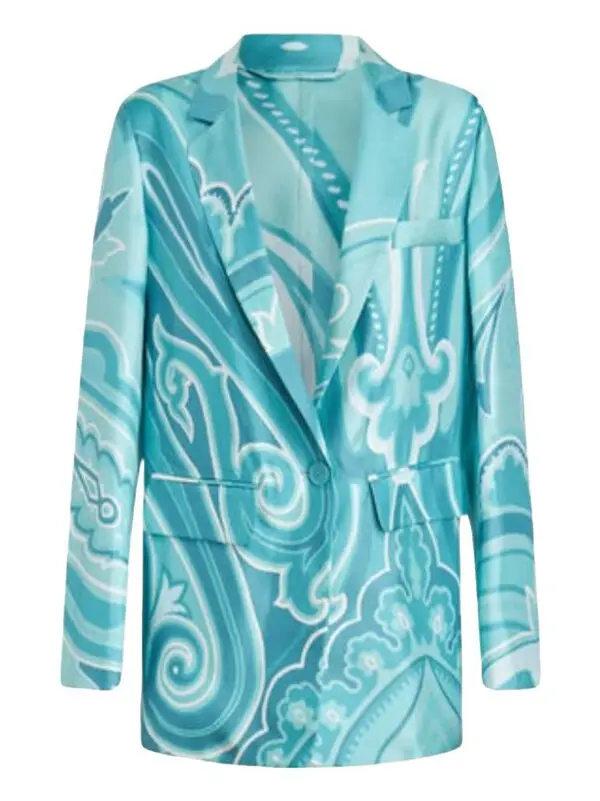 Etro Graphic Print Blazer - Blue
