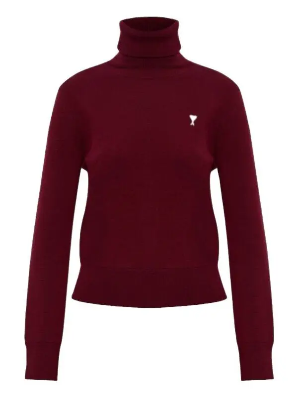 Ami Turtleneck Sweater - Burgundy Red