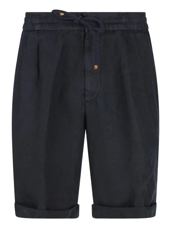 Brunello Cucinelli Drawstring Knee-length Shorts - Navy