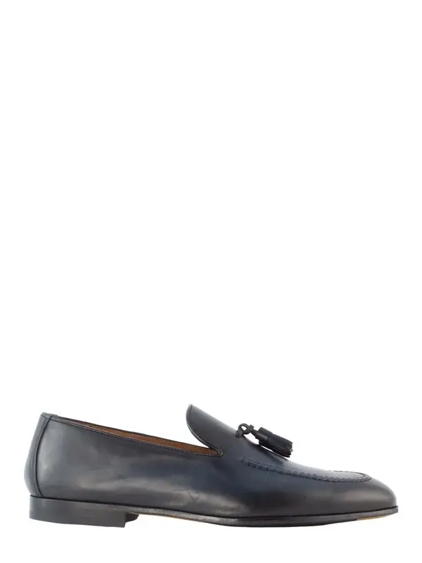 DOUCAL'S Tassel Detailed Leather Loafers - Black