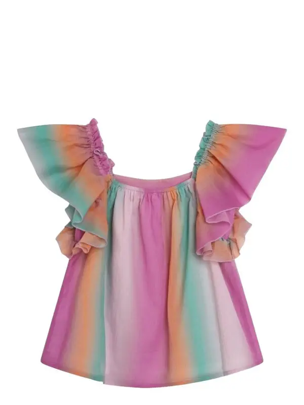 Chloé Blouse With Lotus Leaf Edges - Pink