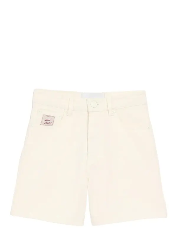 Ami Heritage Label Denim Shorts - White