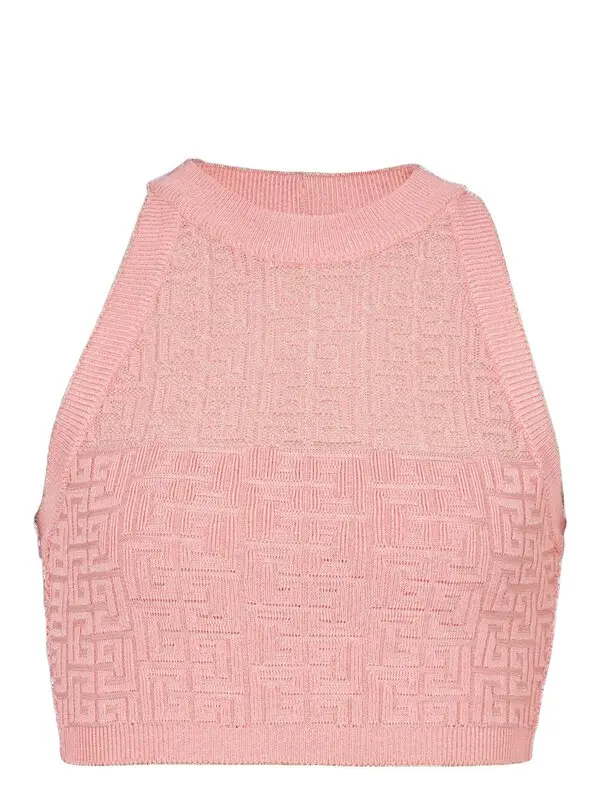 Balmain Labyrinth Knit Top - Pink