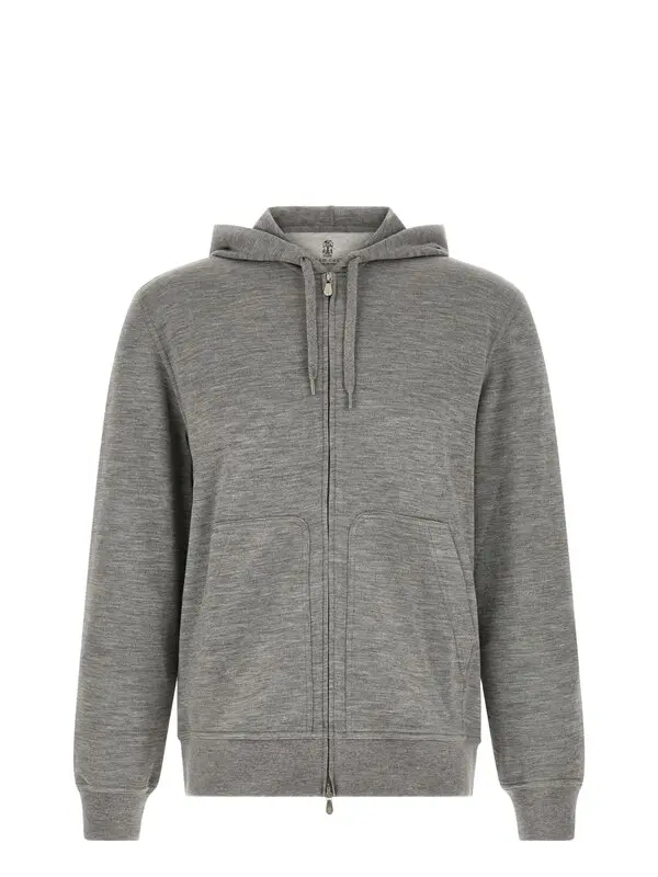 Brunello Cucinelli Zip-up Hooded Sweater - Grey