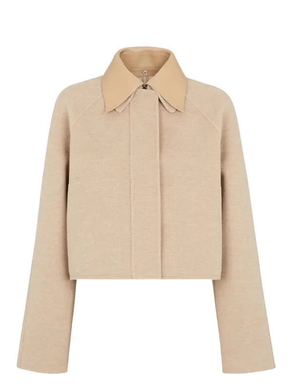 Fendi Ff Printed Reversible Cropped Jacket - Beige