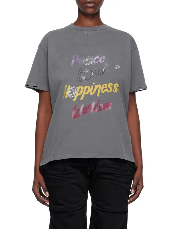 We11Done Slogan-print Cottton T-shirt - Gray