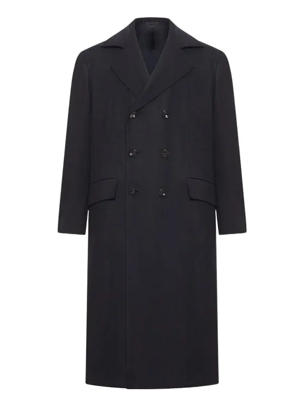 Kiton Buttoned Double-breasted Coat - Black