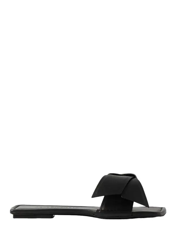 Acne Studios Logo Square Toe Flat Slippers - Black