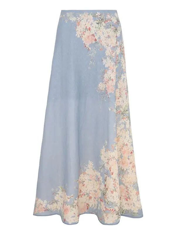 Zimmermann Cascadian Bias Skirt - Gray