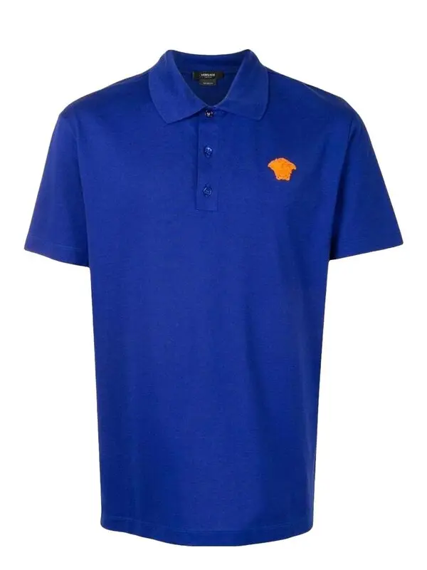 Versace Medusa Motif Polo Shirt - Blue